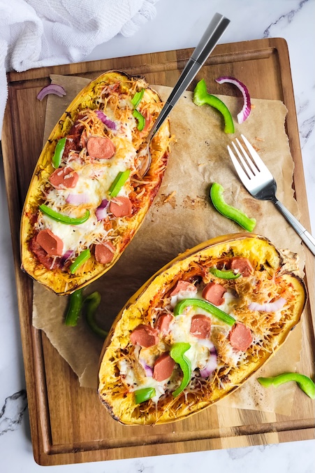 Courge spaghetti style pizza recette santé