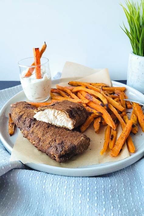 Fish and chips et frites de patate douce faciles recette santé