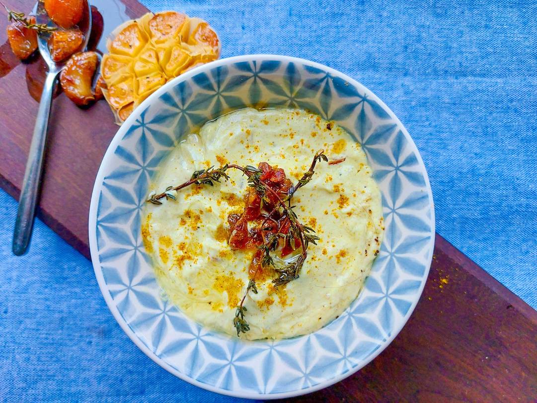 Trempette à l’ail rôti et au curry | Recette de Nutritionniste ...